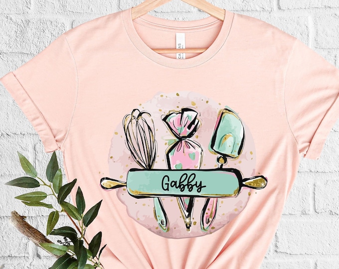 Custom Name Baker Shirt, Personalized Gift for Baker, Baking Tees ...