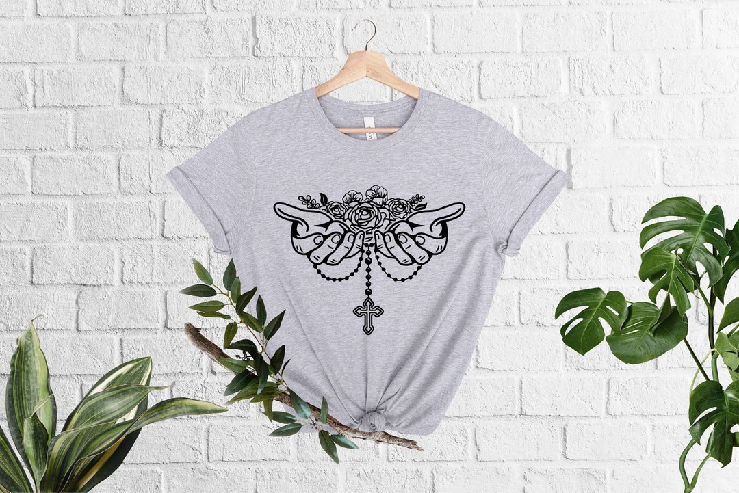 Praying Hands T-shirt, Christian Shirts, Jesus Cross Graphic Tees ...
