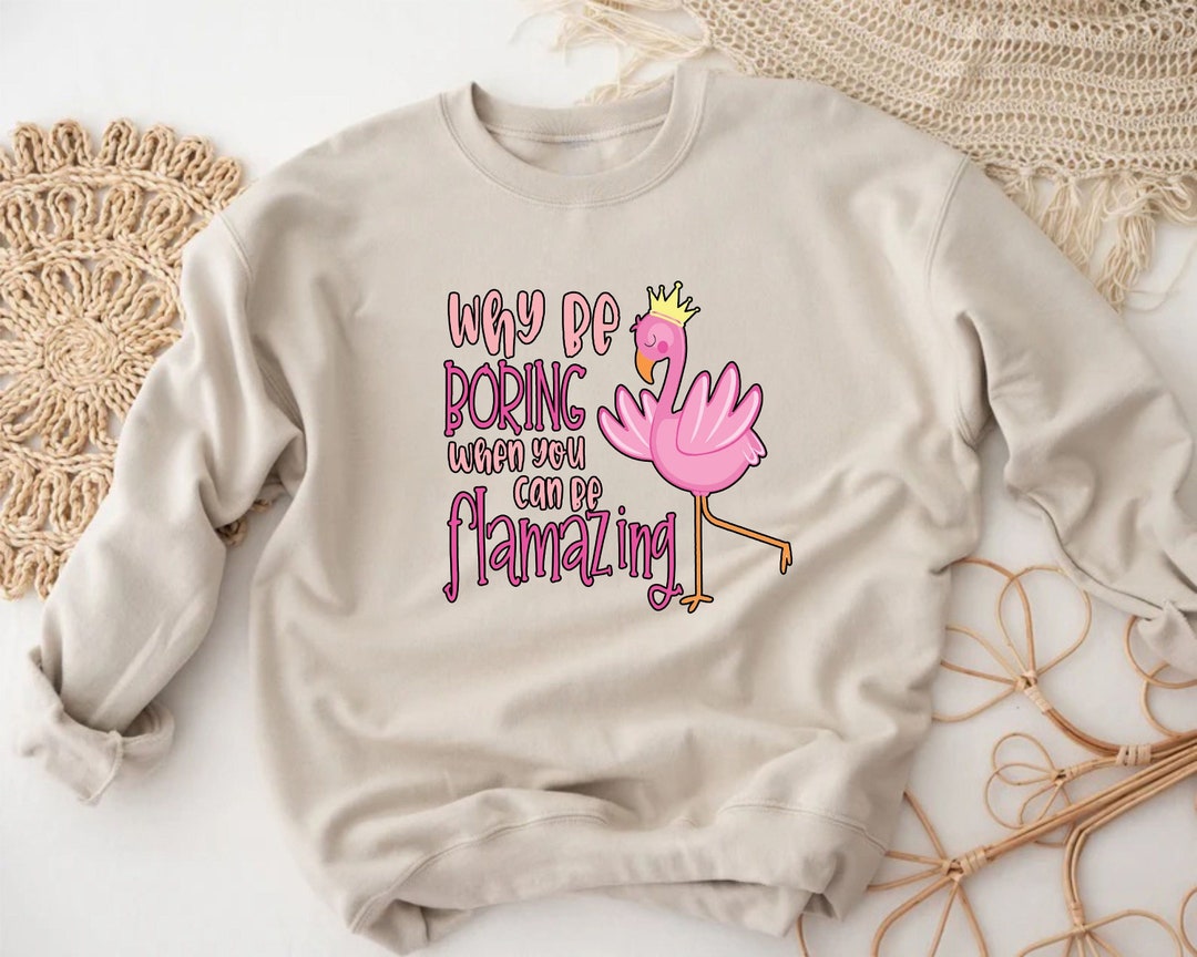 Why Be Boring When You Can Be Flamazing Funny Flamingo Sweatshirt ...