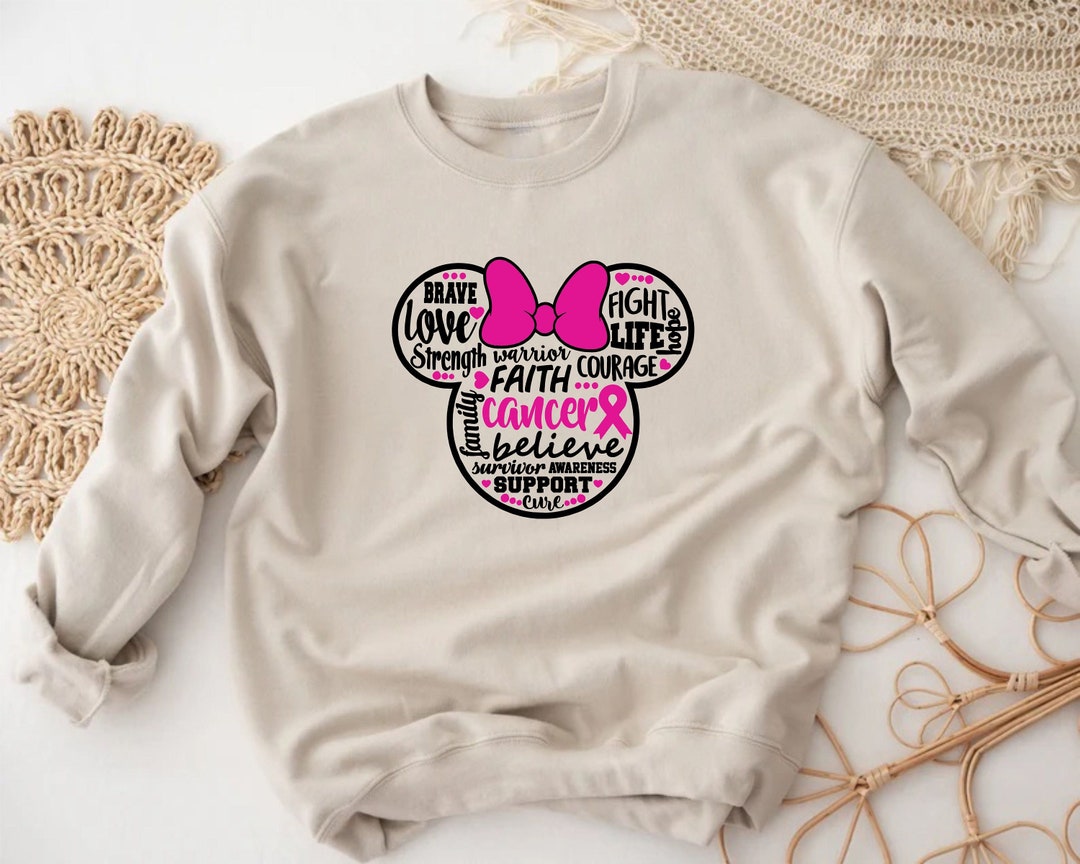 Breast Cancer Minnie Mouse Sweatshirt Cancer Survivor Gift Breast ...