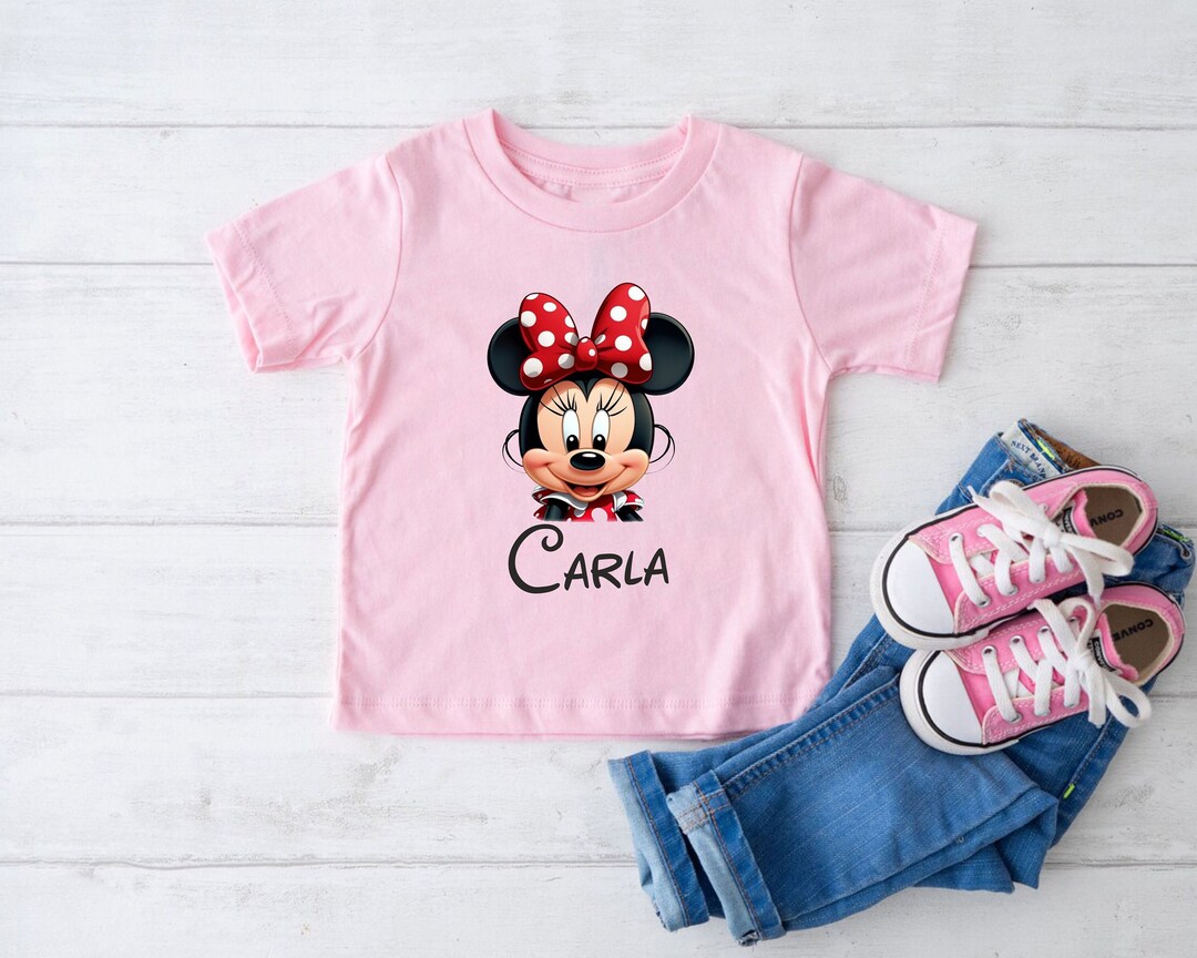 Personalized Minnie T-shirt Minnie Name Tee Custom Disney Shirt Customized Disneyland Tees Kids ...