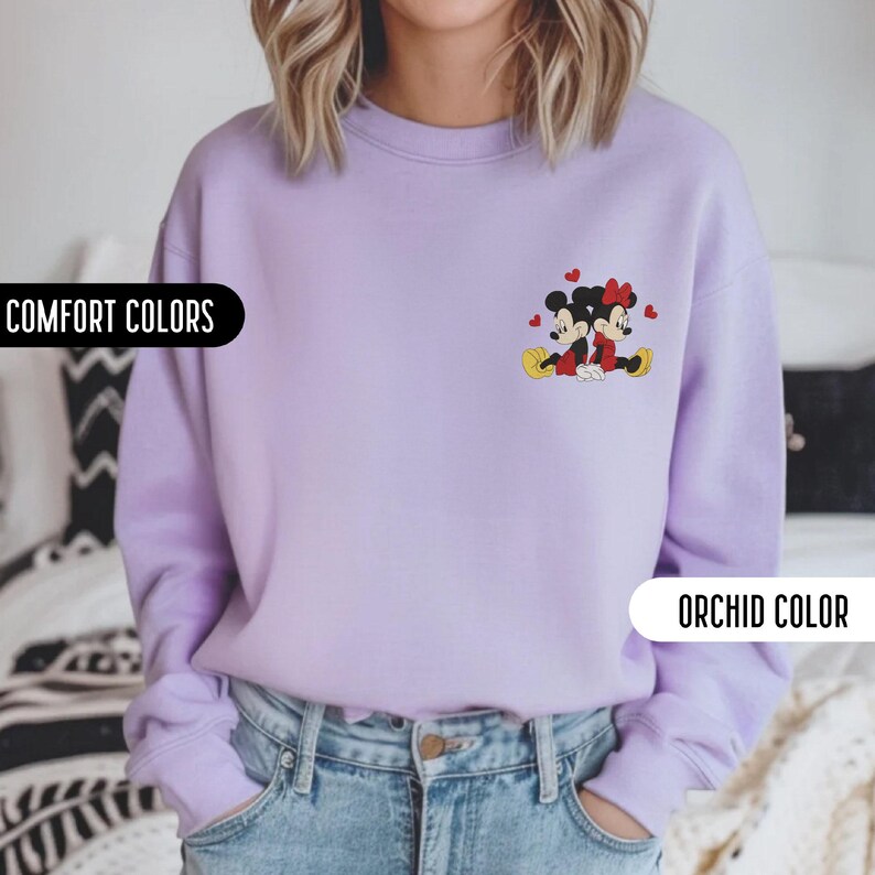Matching Couple Embroidery Disney Sweatshirt Comfort Colors Anniversary ...