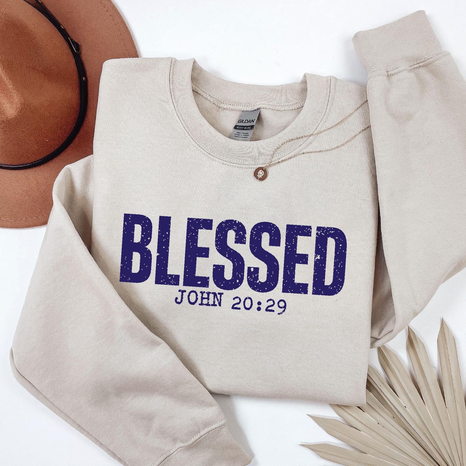 Blessed Christian Sweatshirt Bible Verse Sweater John 20 29 Spiritual ...