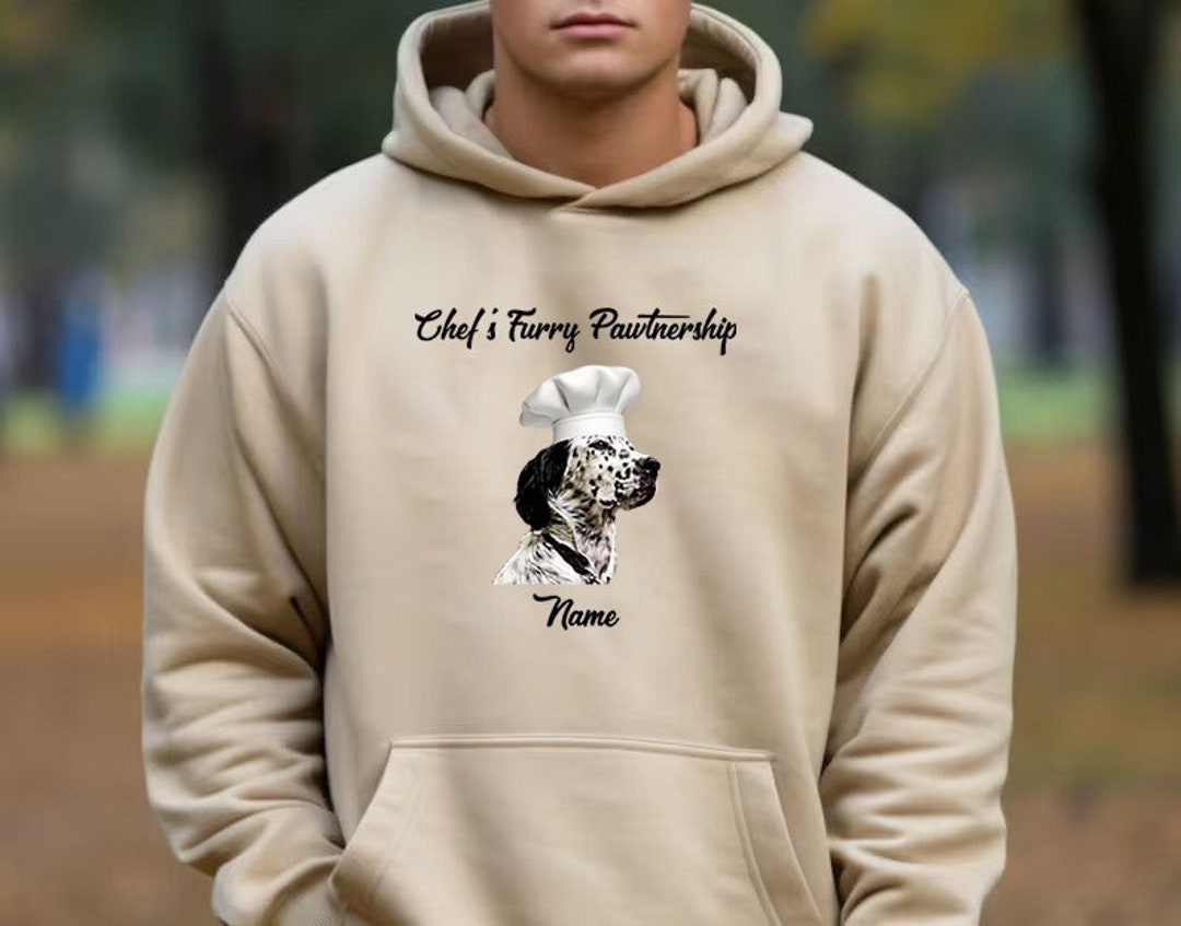 Personalized Chef's Furry Pawtnership Hoodie, Dog Portrait, Custom Pet ...