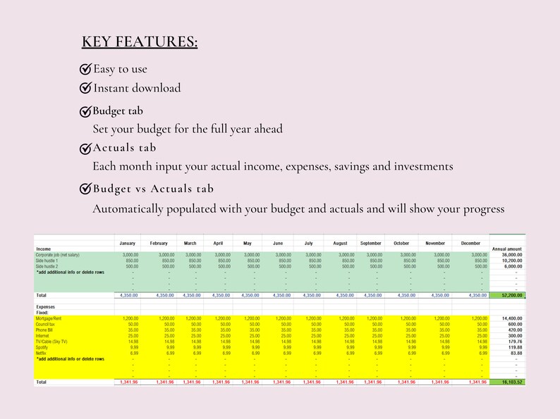 Monthly Budget Spread Sheet | Bi-monthly Budget | Excel Budget Template ...