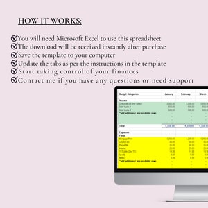 Monthly Budget Spread Sheet | Bi-monthly Budget | Excel Budget Template ...