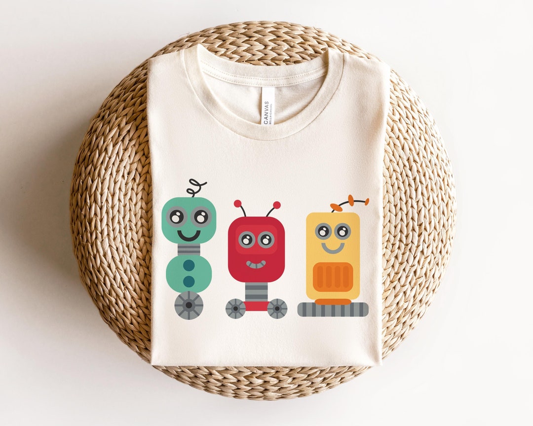 Funny Three Robots Shirt, Funyy Robot Boy and Kid Shirt, Cute Robot ...
