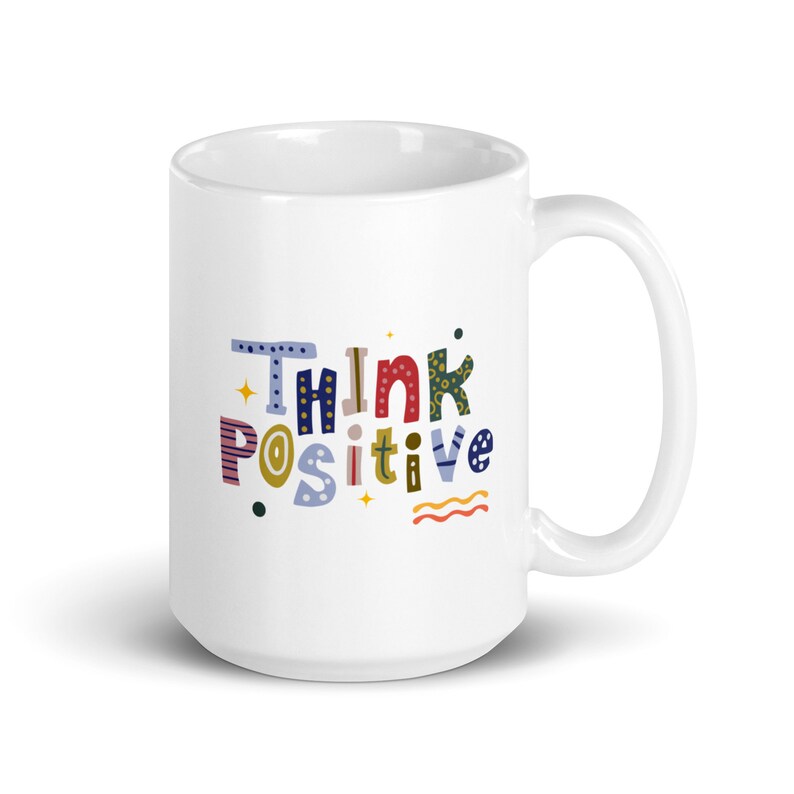 Think Positive Mug, Motivational Quote Mugs, Inspirational Quote - Etsy