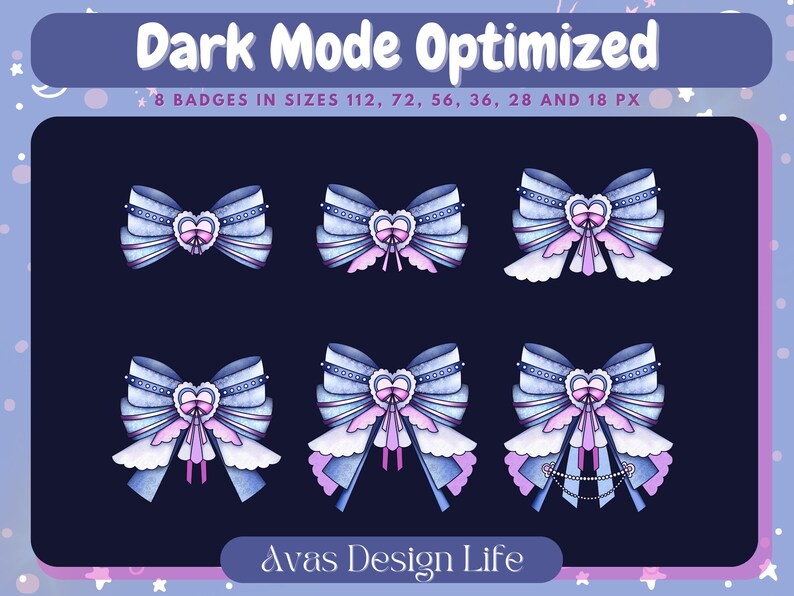 Kawaii Bows, Princess Cute Anime Bows, Ribbon, Suscriber Rewards, Sub ...