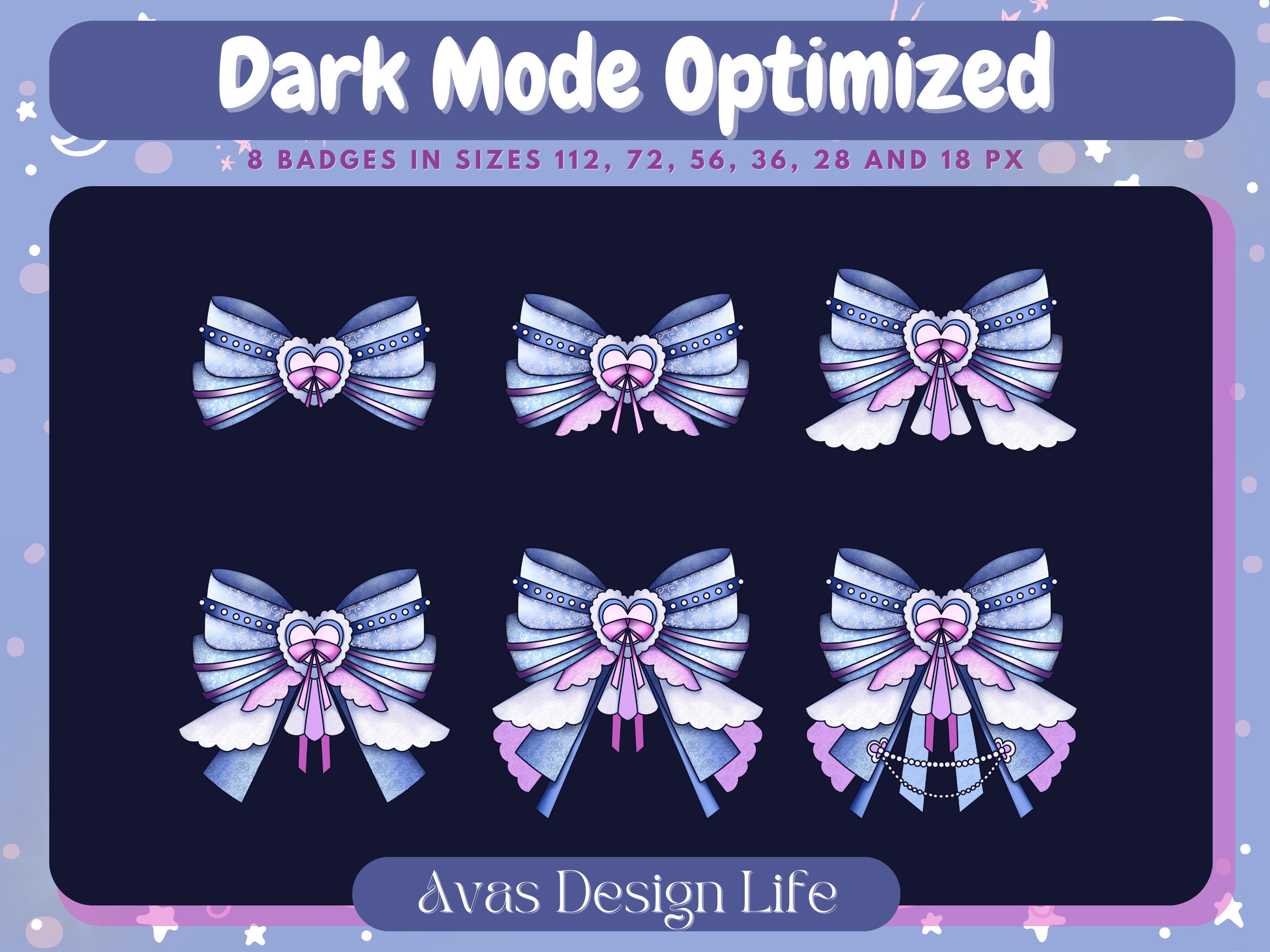 Kawaii Bows, Princess Cute Anime Bows, Ribbon, Suscriber Rewards, Sub ...