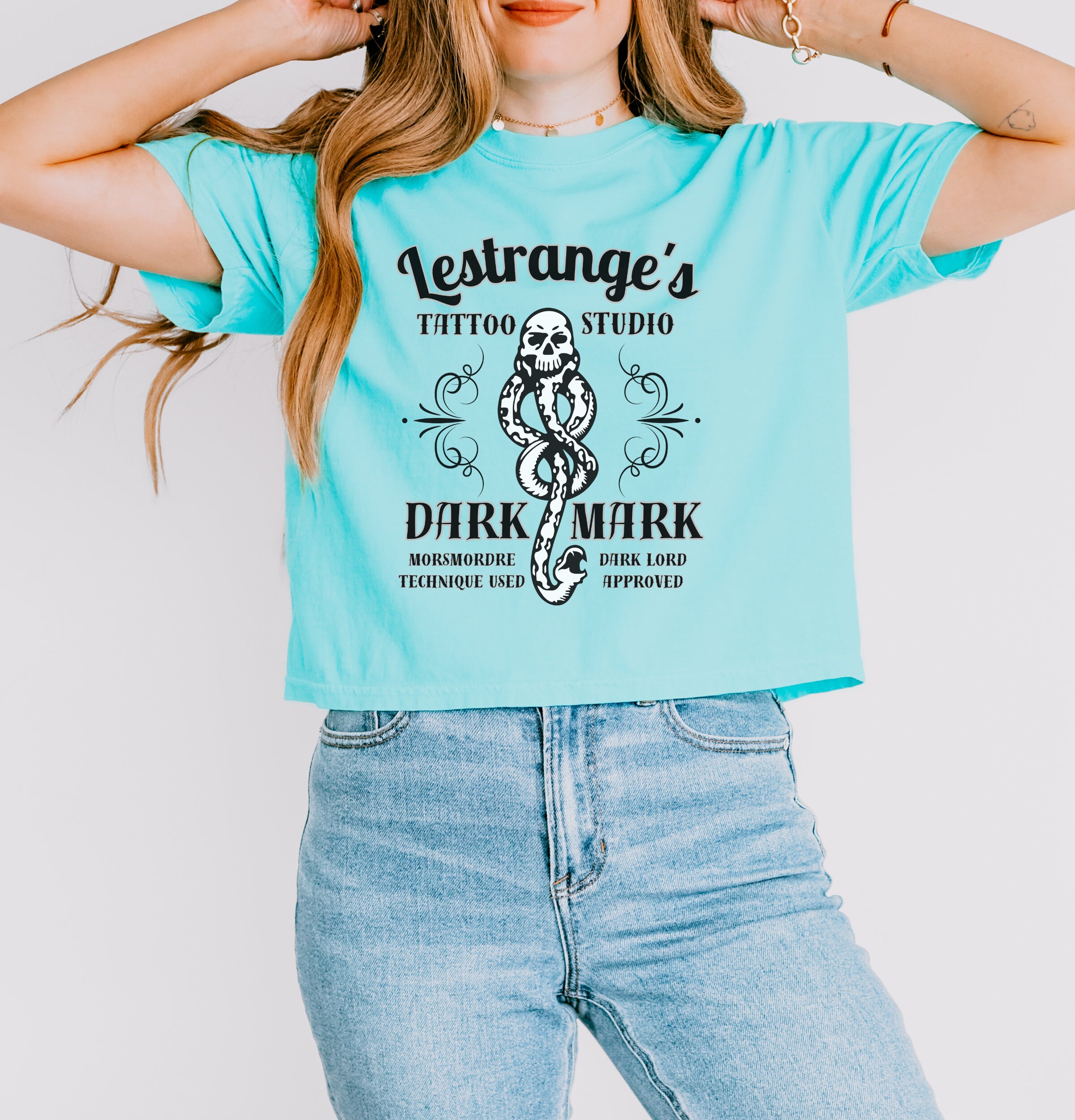 Dark Mark Boxy Cropped Shirt, Dark Mark Tattoo Shirt, Dark Arts Shirt ...