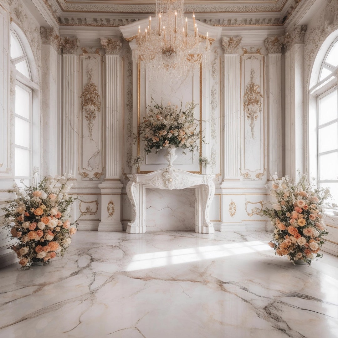 Elegant White Room Photography Backdrop, Photoshop Overlays, Studio ...