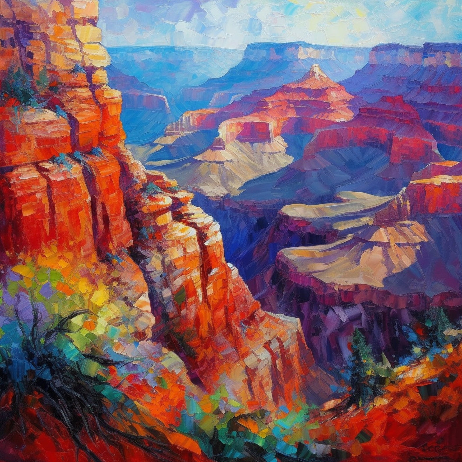 Grand Canyon Art Printable Digital Impressionism Painting Digital Art ...