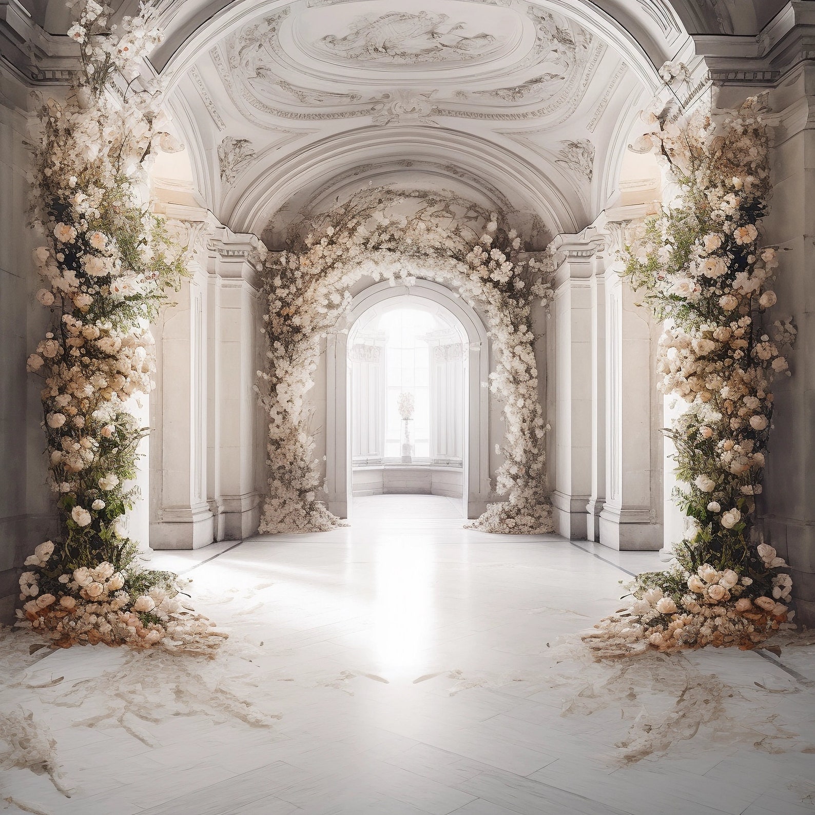 Elegant White Room Photography Backdrop, Photoshop Overlays, Studio ...