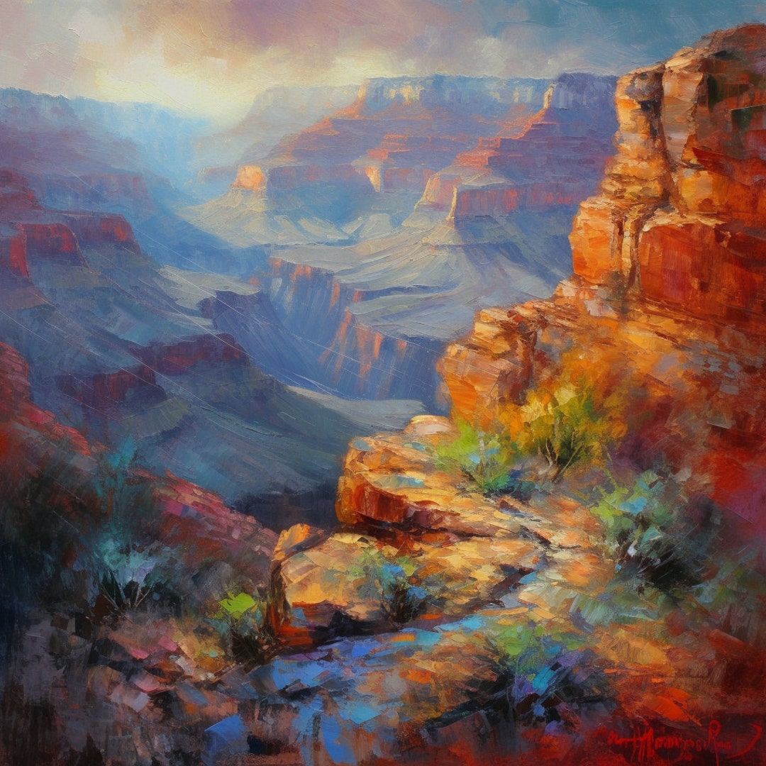 Grand Canyon Art Printable Digital Impressionism Painting Digital Art ...