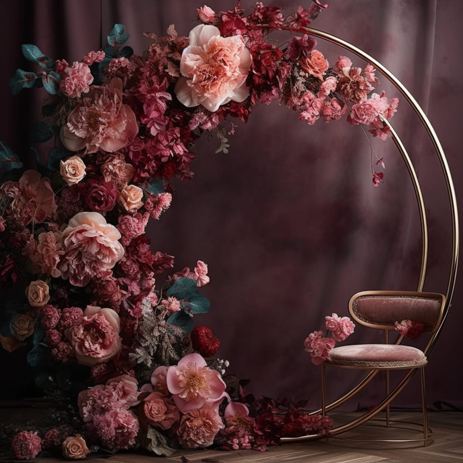 Floral Ring Backdrop, Floral Hoop Digital Backdrop Overlay, Maternity ...