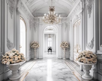 Elegant White Room Digital Photography Backdrop, Photoshop Overlays ...