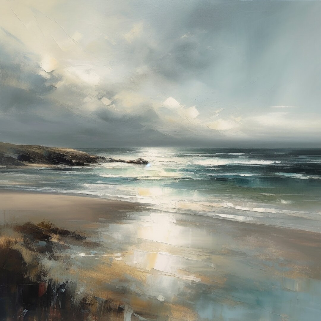 Ocean Landscape Art Printable Digital Vintage Painting Digital Art Download - Etsy