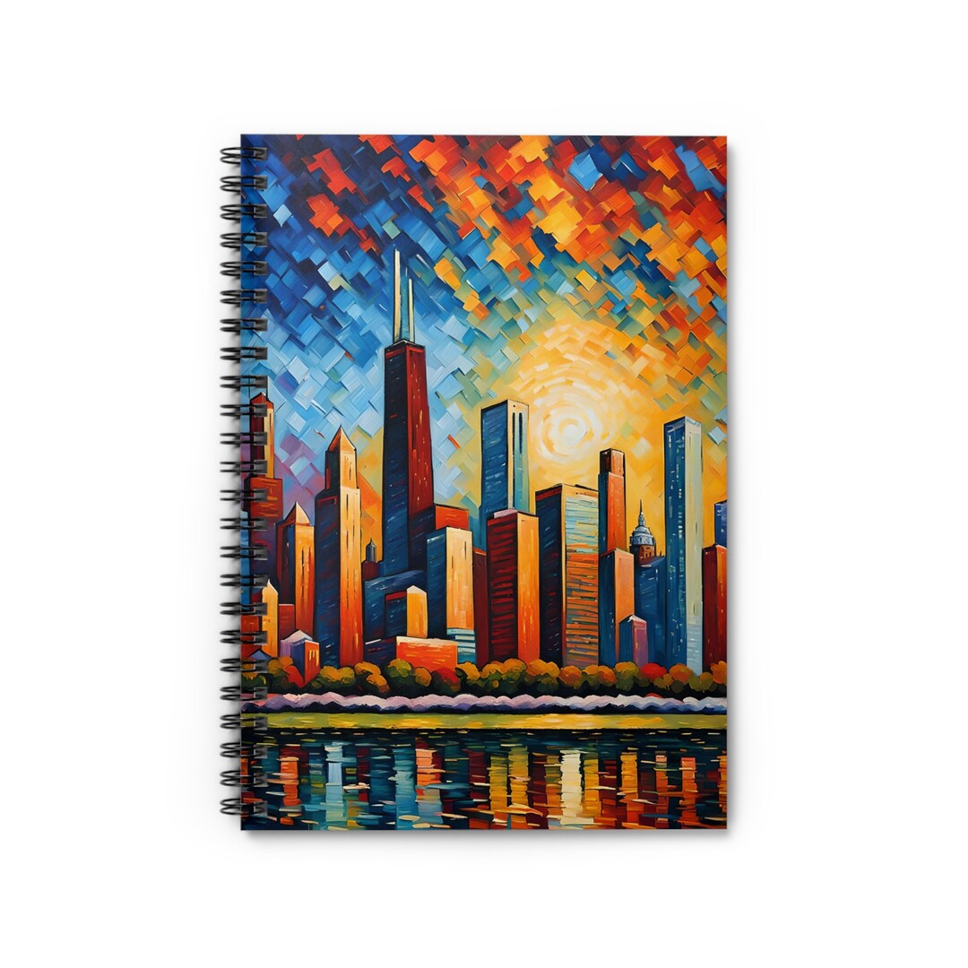 Chicago Skyline Notebook: Ruled Line Spiral Journal - Etsy
