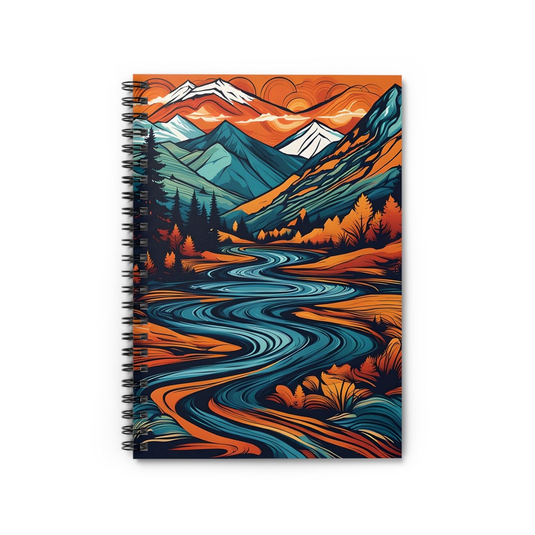 Sunny Mountain Notebook, Hiking Journal, Gratitude Journal Lake Camping ...