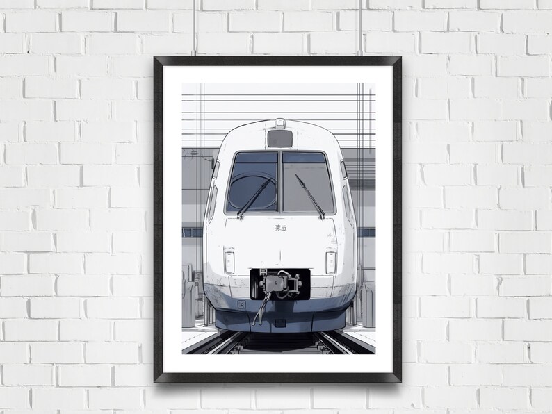 Minimalist Art | Bullet Train Sketch | Asian Inspired Art | Japan ...
