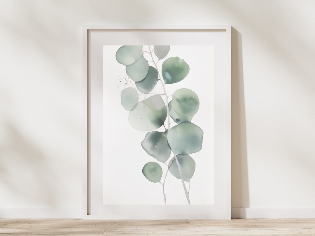 Minimalist Art | Nature Watercolor | Botanical Watercolor | Silver ...