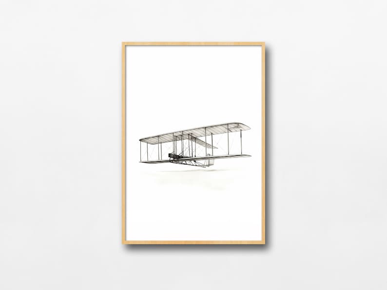 Minimalist Art Wright Flyer Sketch Aviation Art Plane - Etsy