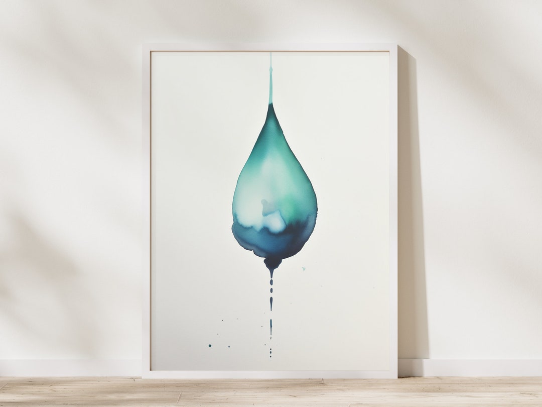 Minimalist Art | Nature Watercolor | Waterdrop Watercolor | Abstract ...
