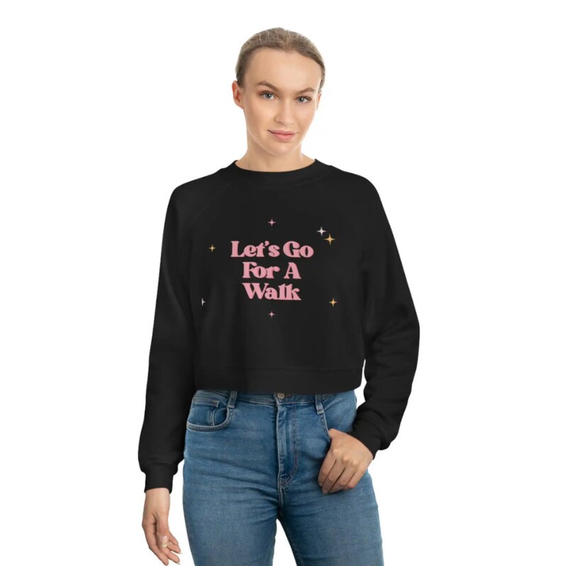 Let's Go for a Walk Cropped Fleece Pullover - Etsy