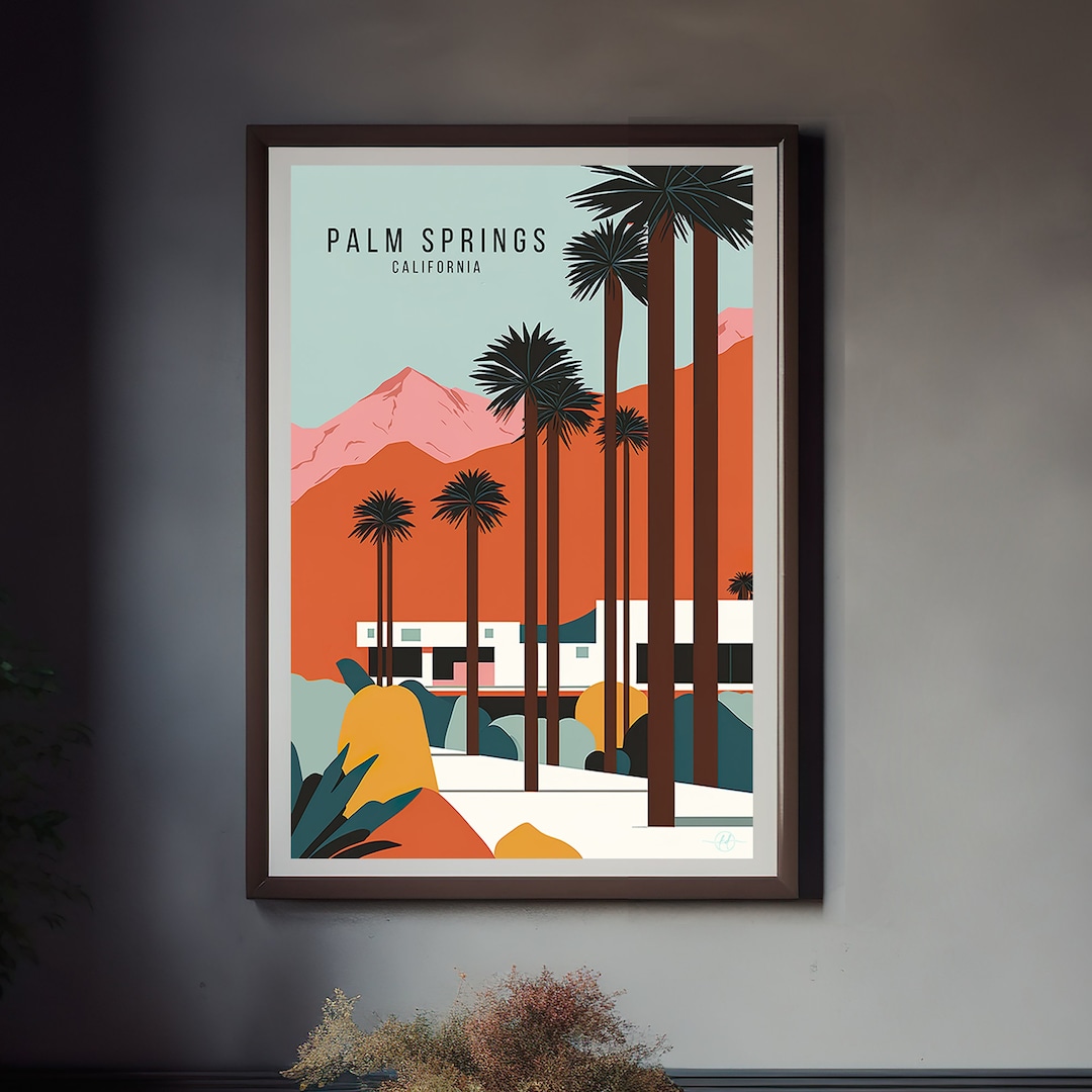 Palm Springs Travel Poster: Mid-century Modern California Art (digital ...