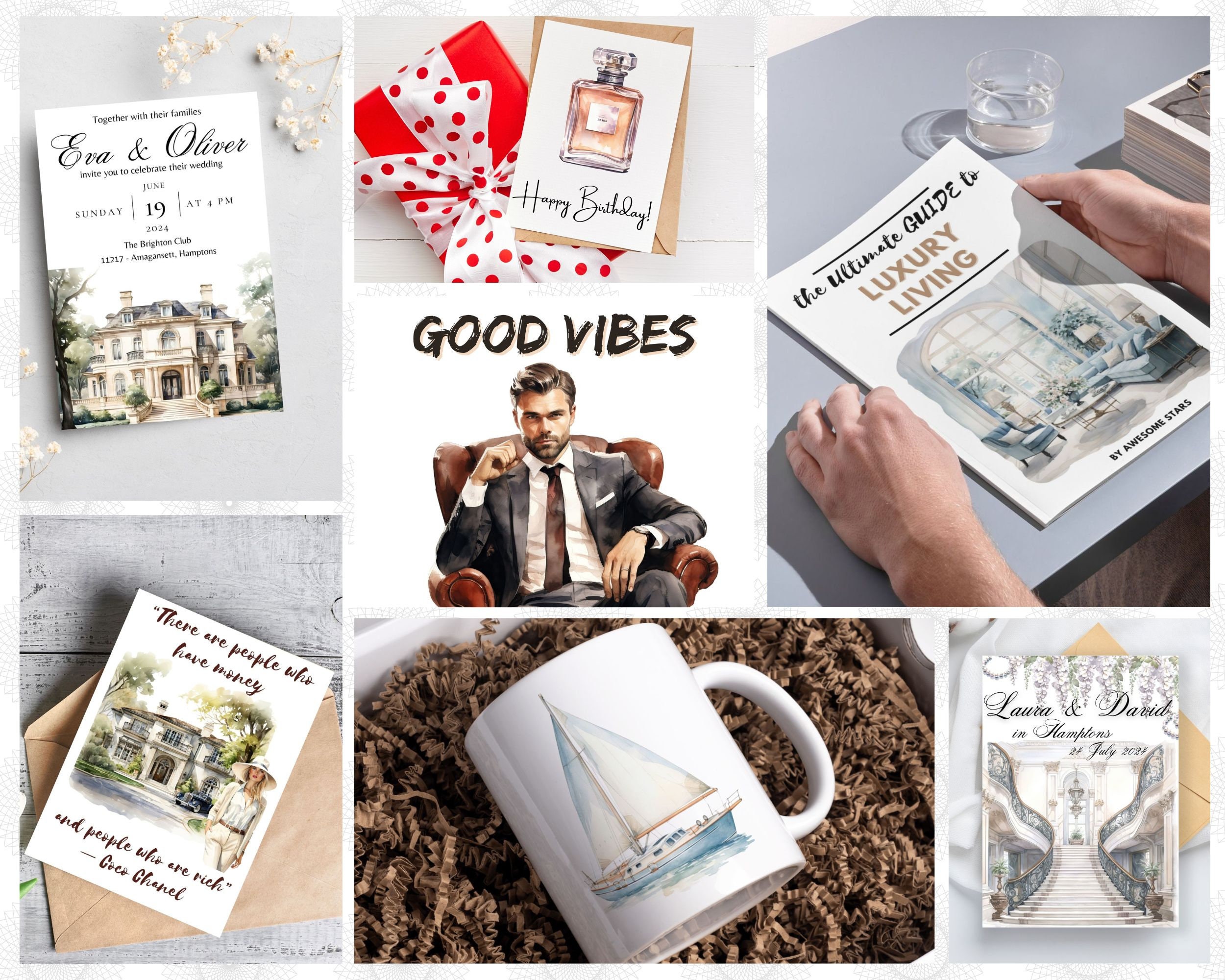 Old Money Aesthetics and Quiet Luxury Watercolor Clipart Bundle, High ...