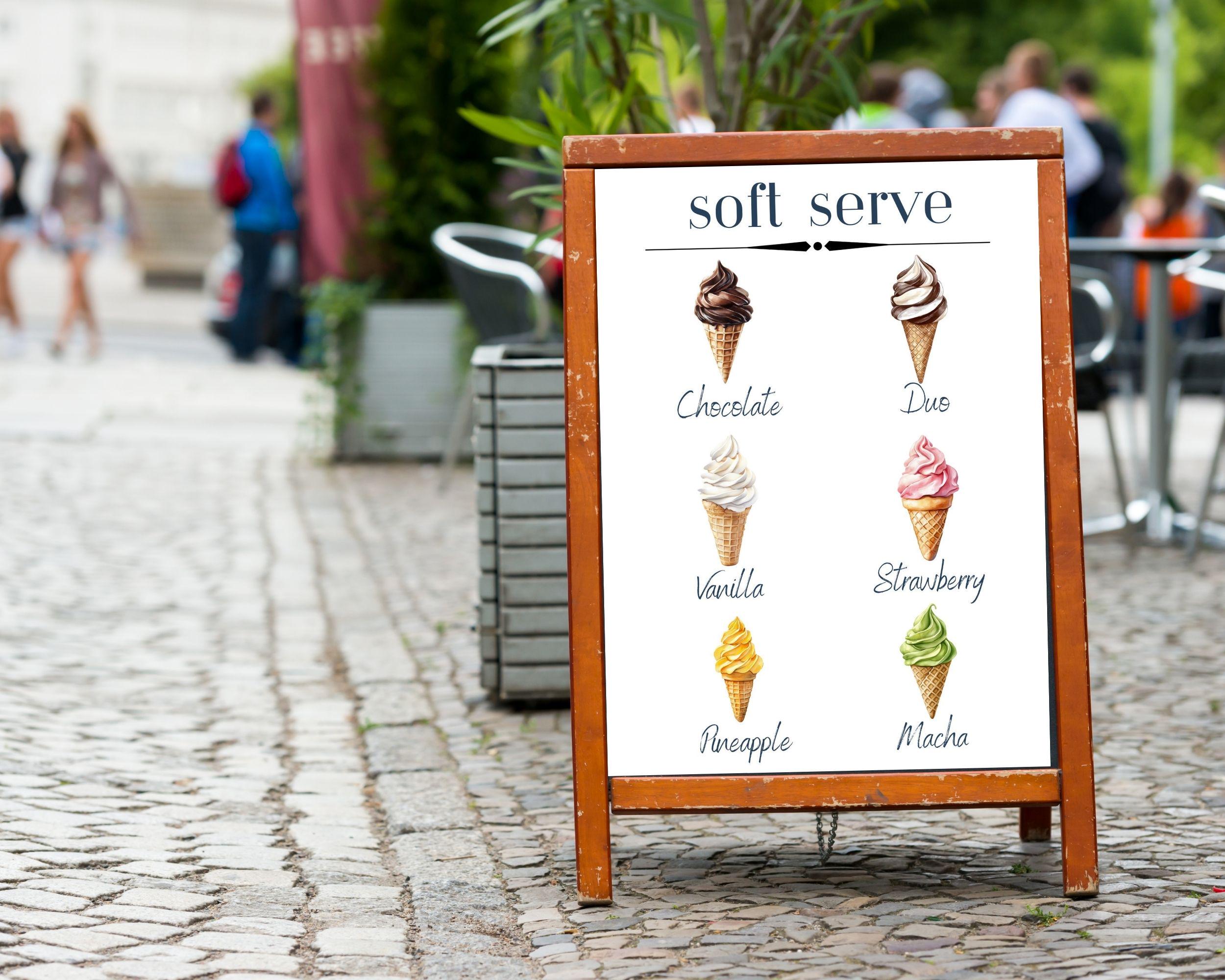 Watercolor Soft Serve Ice Cream Clipart Bundle, Sweet Summer Treats PNG ...