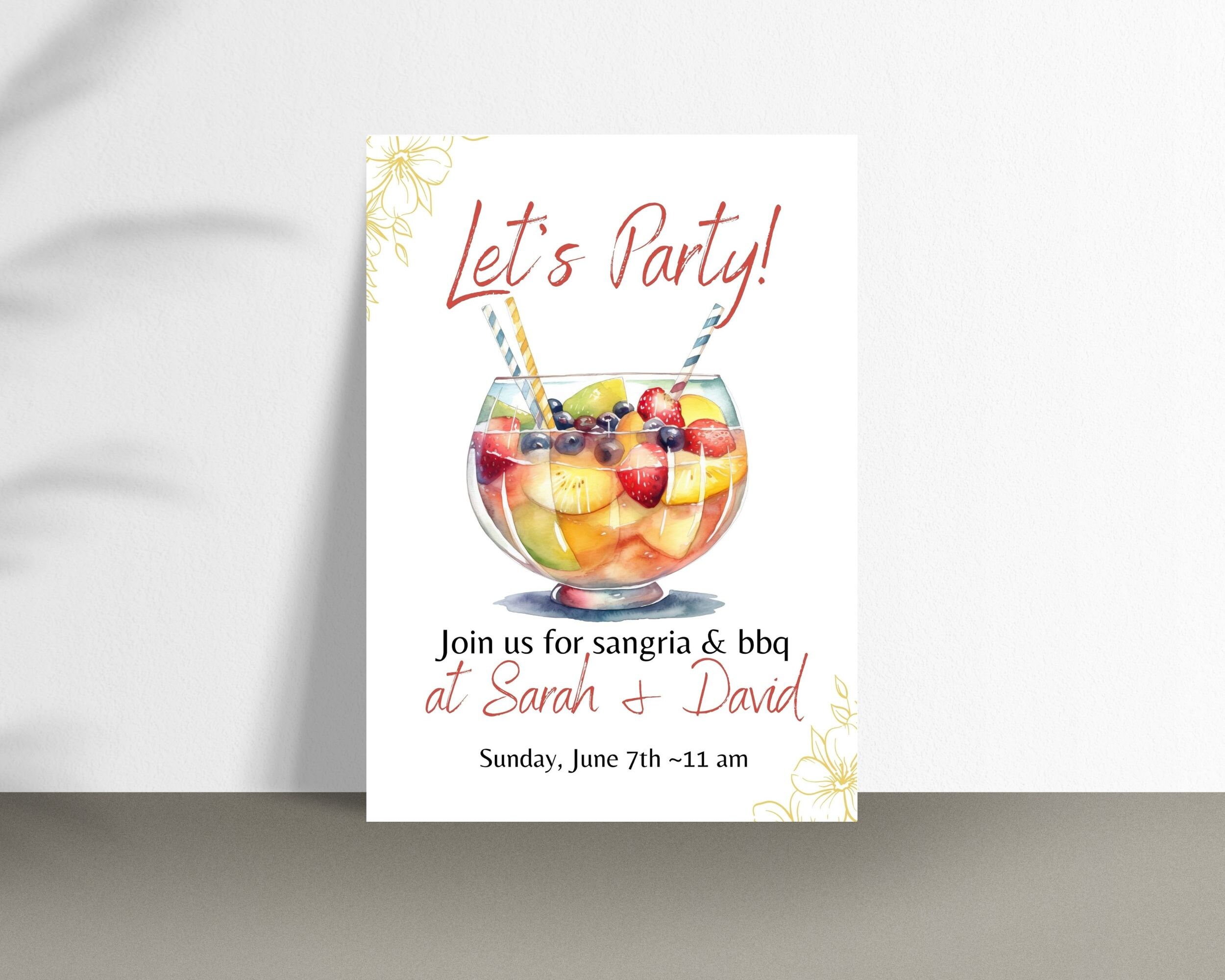 Sangria Watercolor Clipart for Summer, Red Wine and White Wine Sangria ...