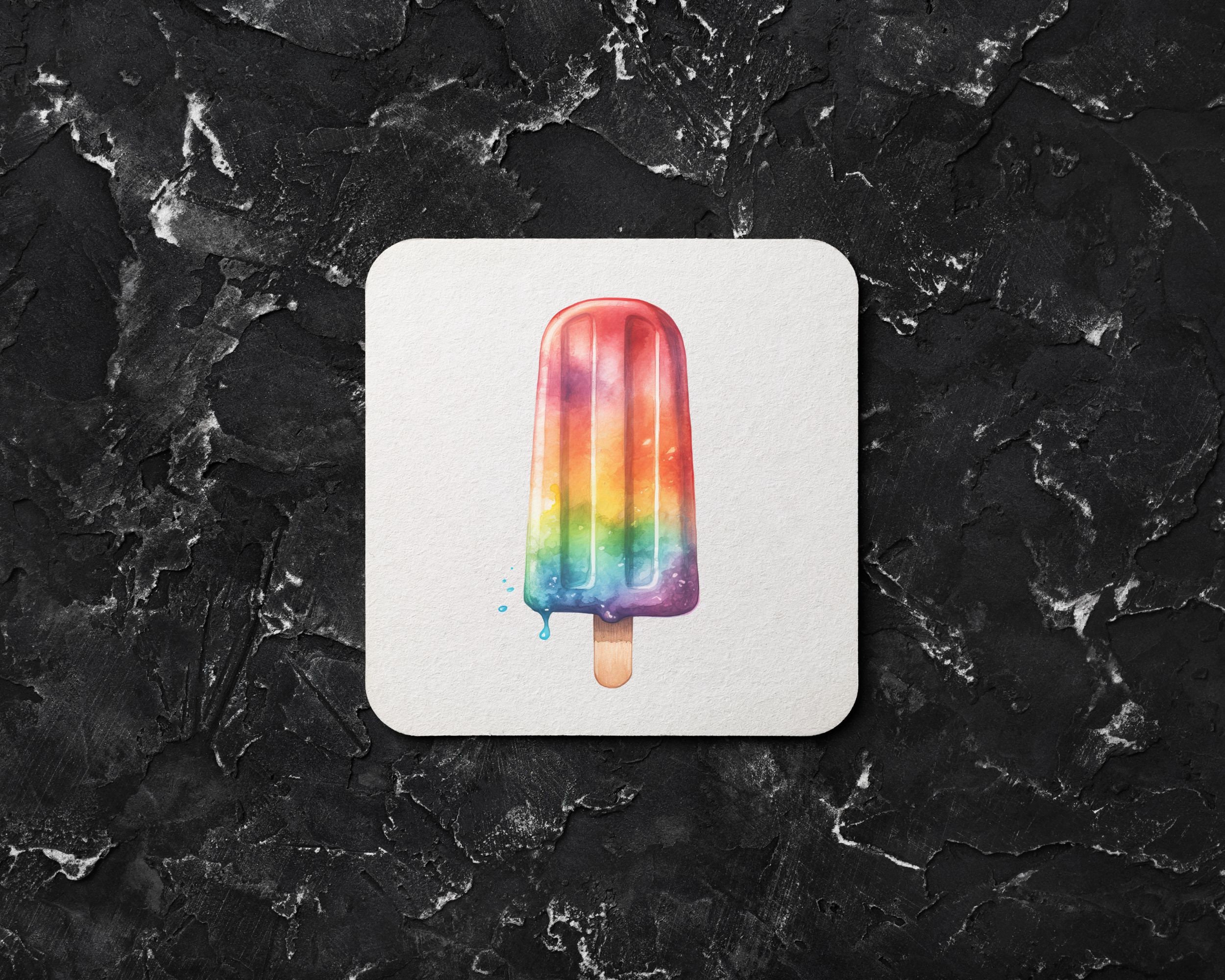 Watercolor Summer Popsicle Clipart, Big Bundle Ice Cream on a Stick ...