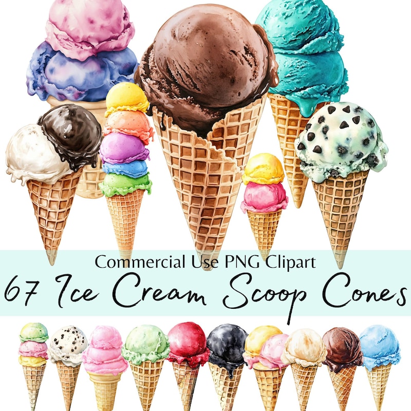 Ice Cream Clip Art - Etsy