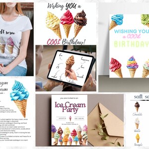 Watercolor Soft Serve Ice Cream Clipart Bundle, Sweet Summer Treats PNG ...