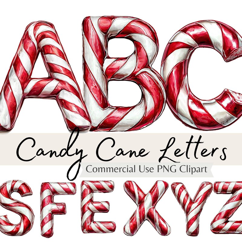 Candy Cane Letters - Etsy