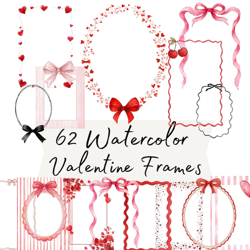 Valentine Border Graphics - Etsy