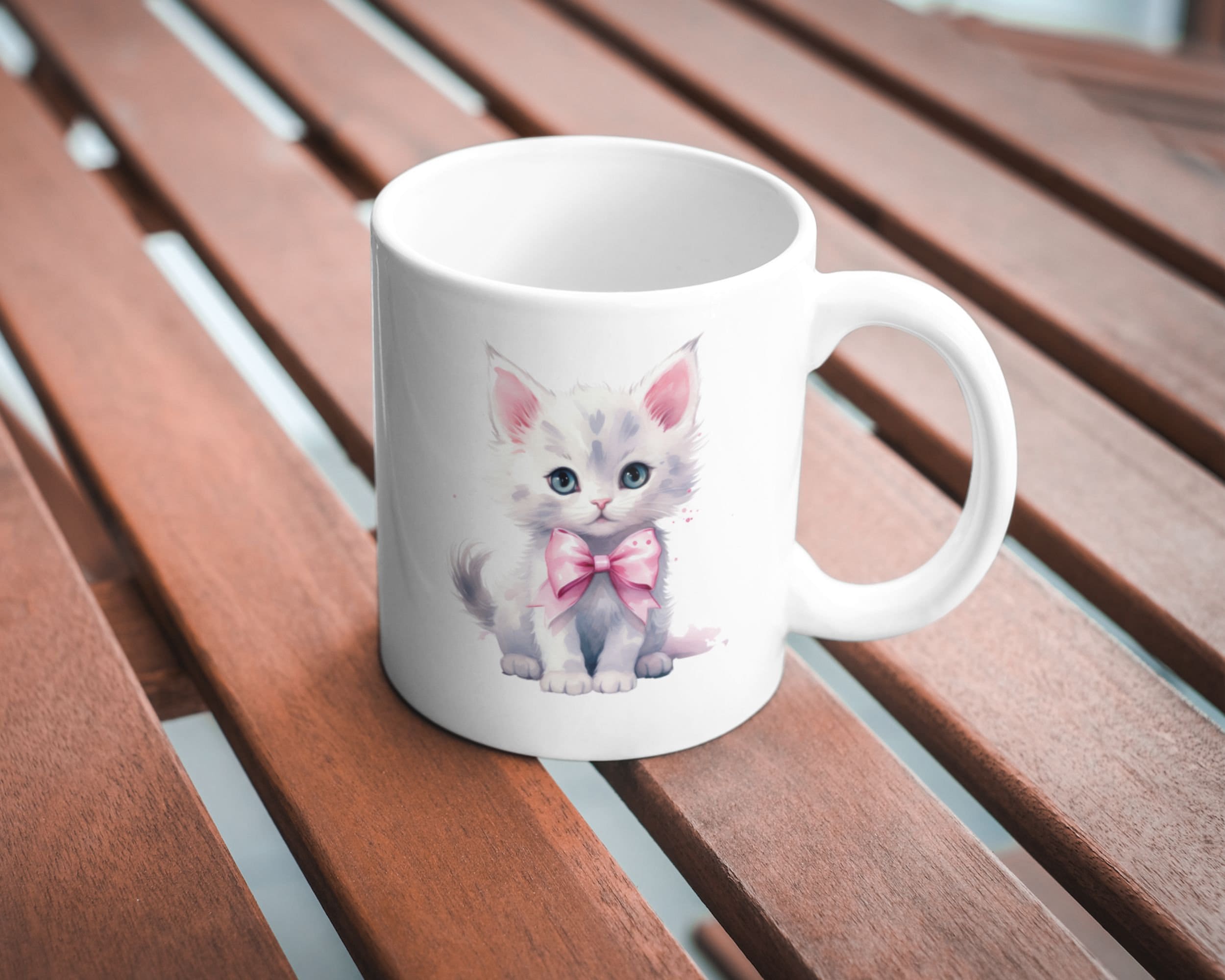 Cute Watercolor Kittens and Ribbons Clipart, Kitten Portraits Digital ...