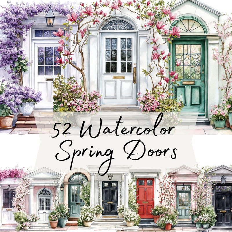 Modern Door Clipart - Etsy UK