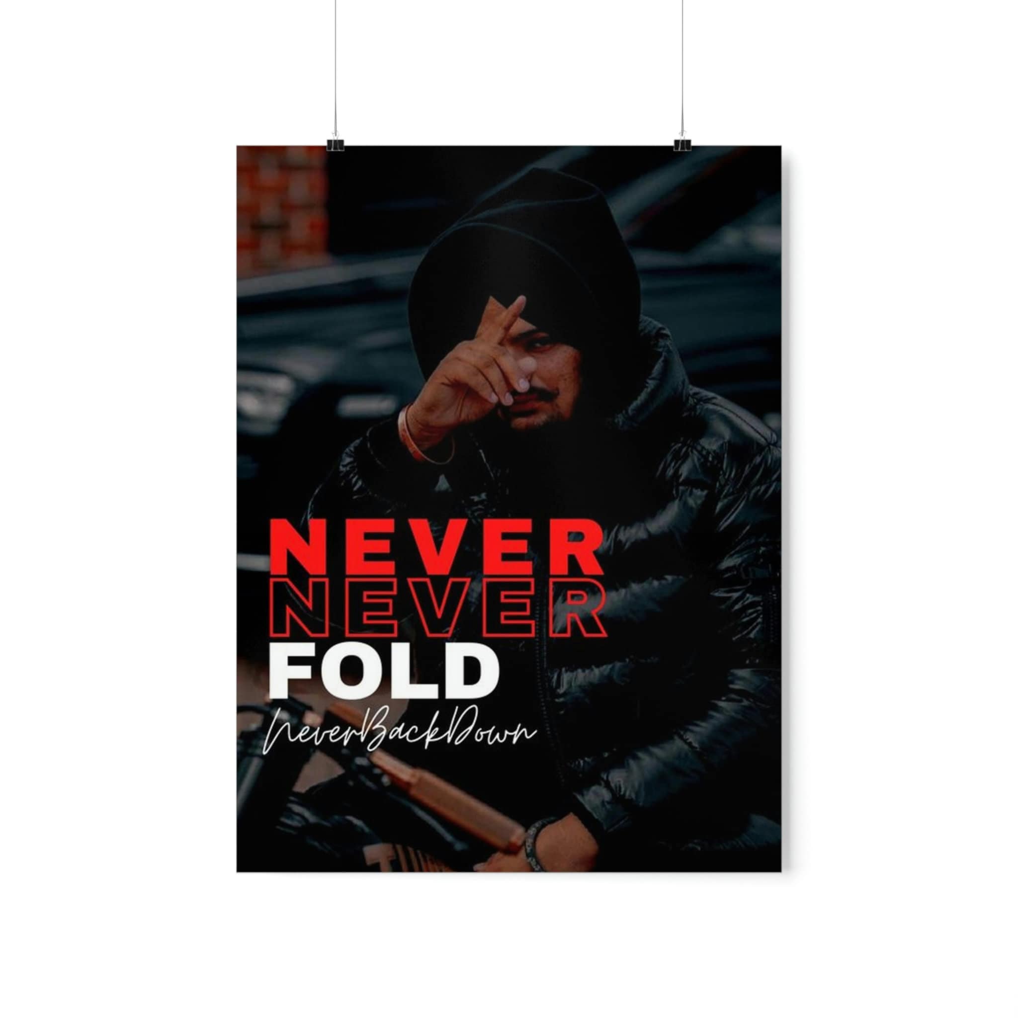 Sidhu Moose Wala Poster - Never Fold Never Back Down - Etsy