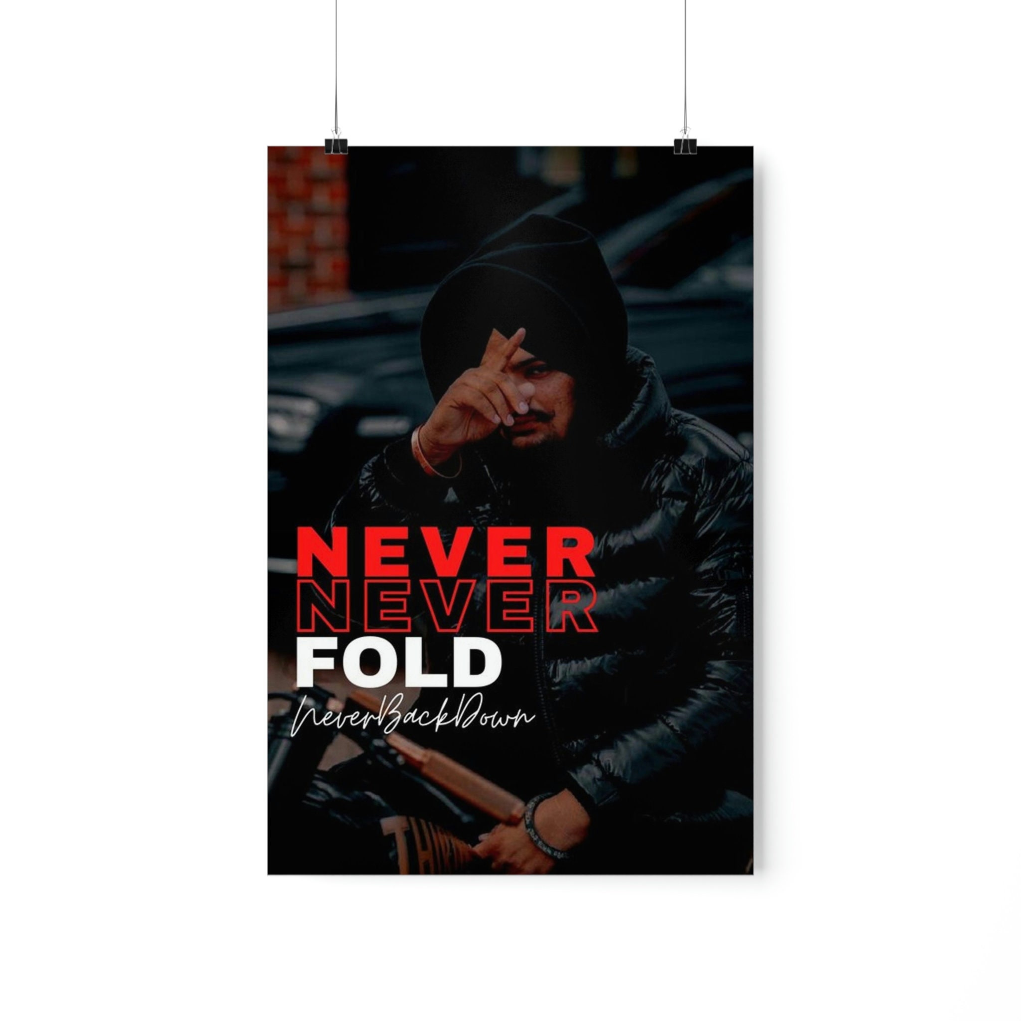 Sidhu Moose Wala Poster - Never Fold Never Back Down - Etsy