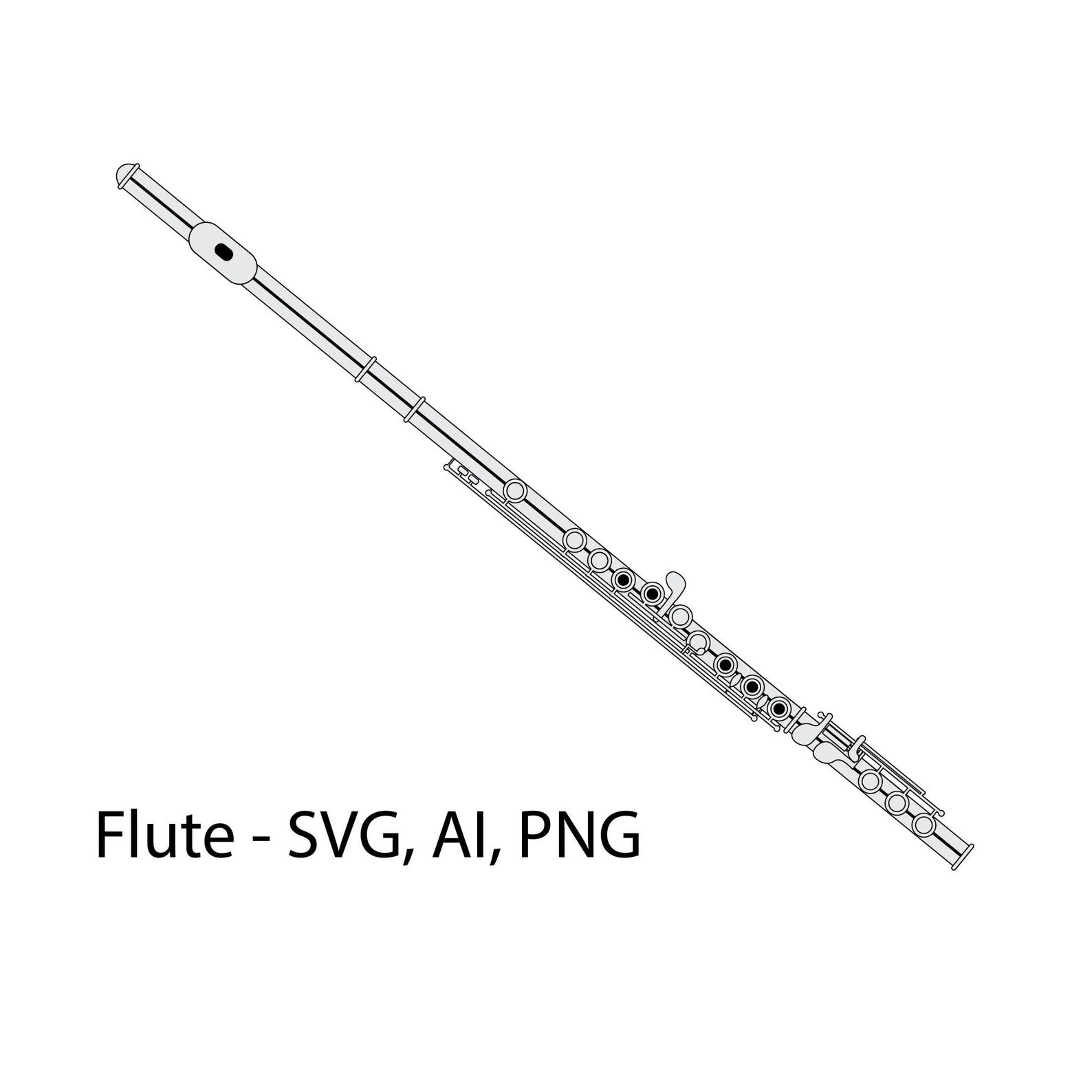 Flute Clip Art - SVG, AI, PNG - Etsy
