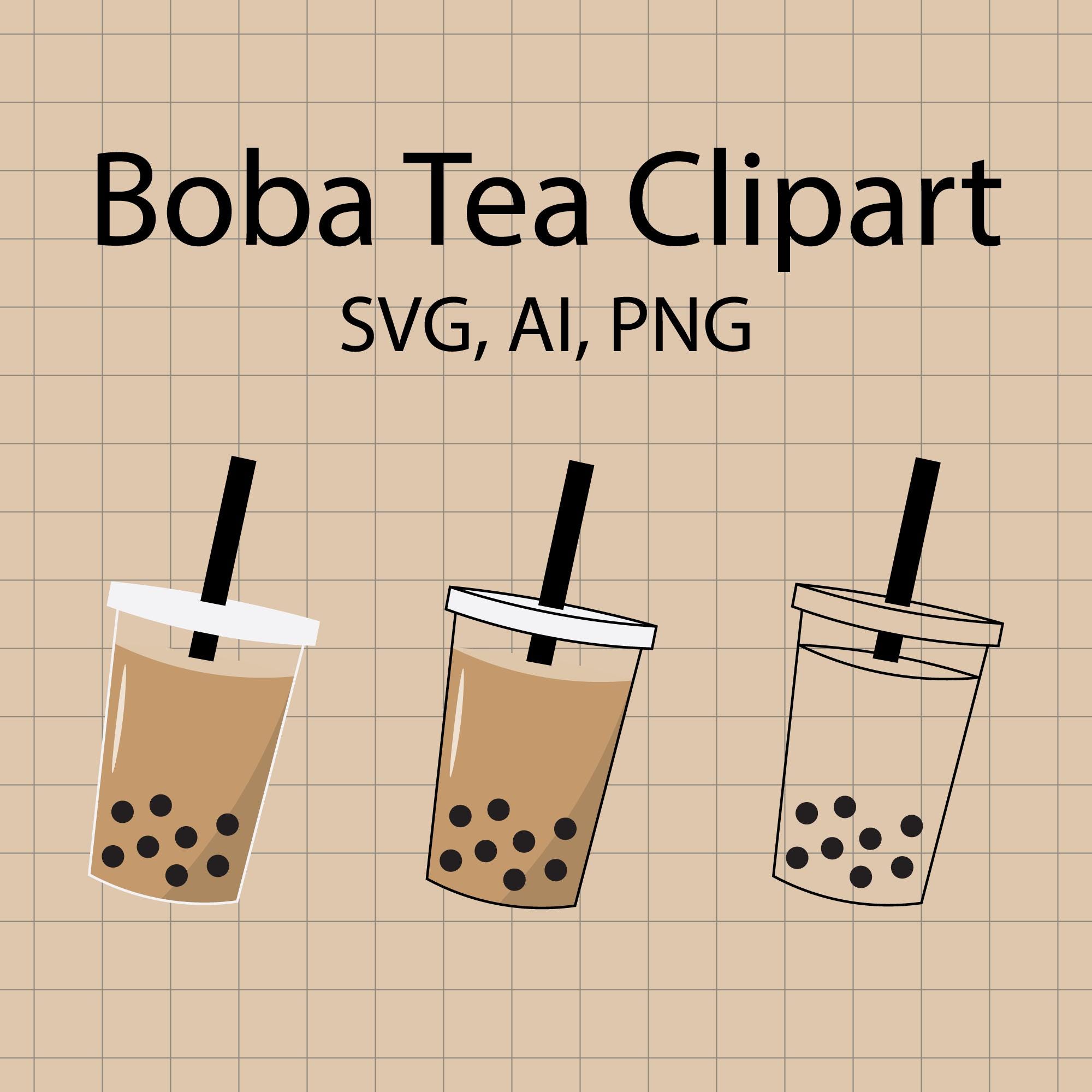 Boba Tea Clipart - SVG, AI, PNG - Etsy