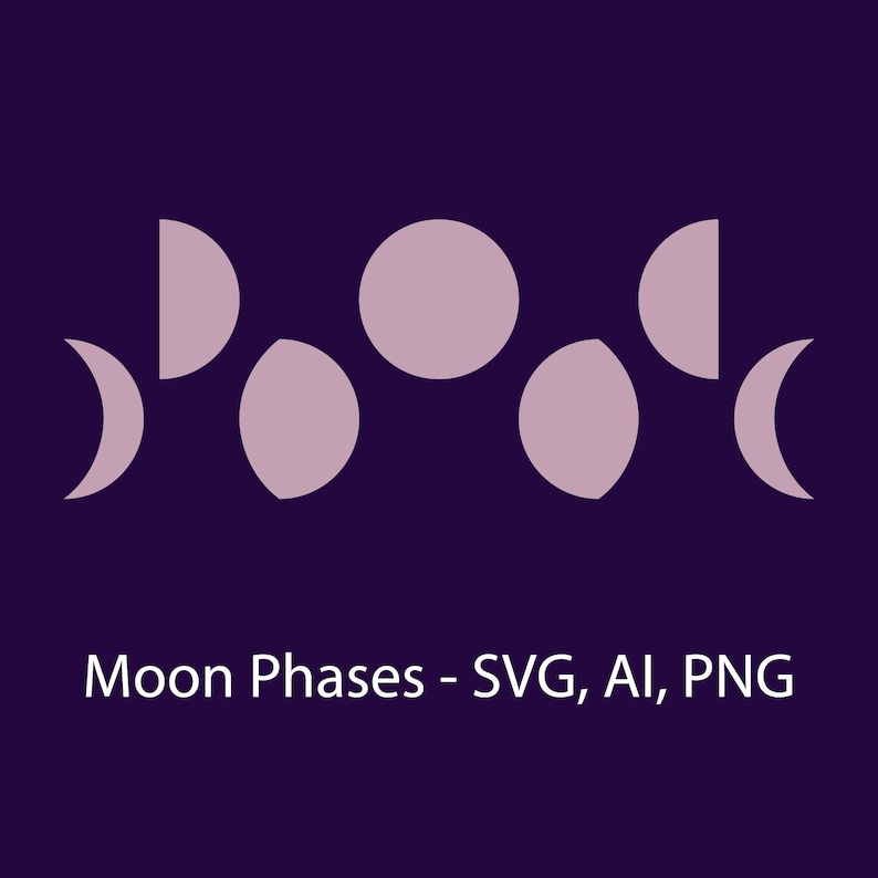 Moon Phases Clip Art - SVG, AI, PNG - Etsy Australia