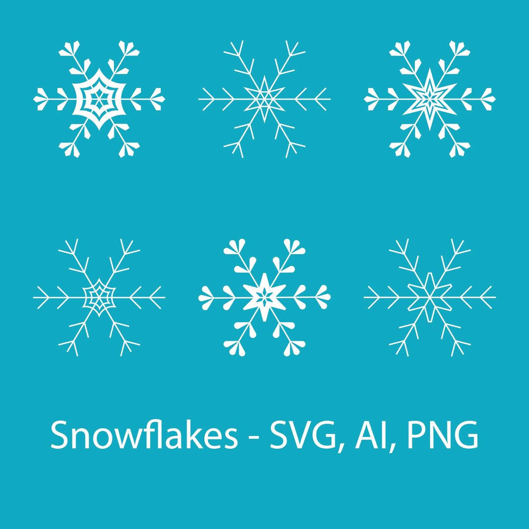 Snowflakes Clip Art - SVG, AI, PNG - Etsy