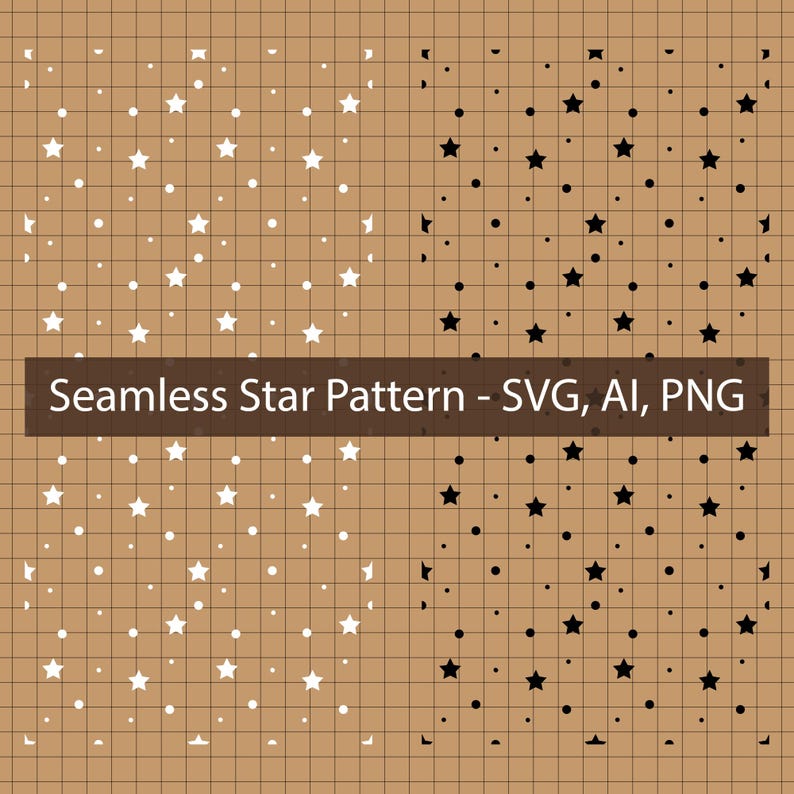 Seamless Stars Pattern - No Background - SVG, AI, PNG - Etsy