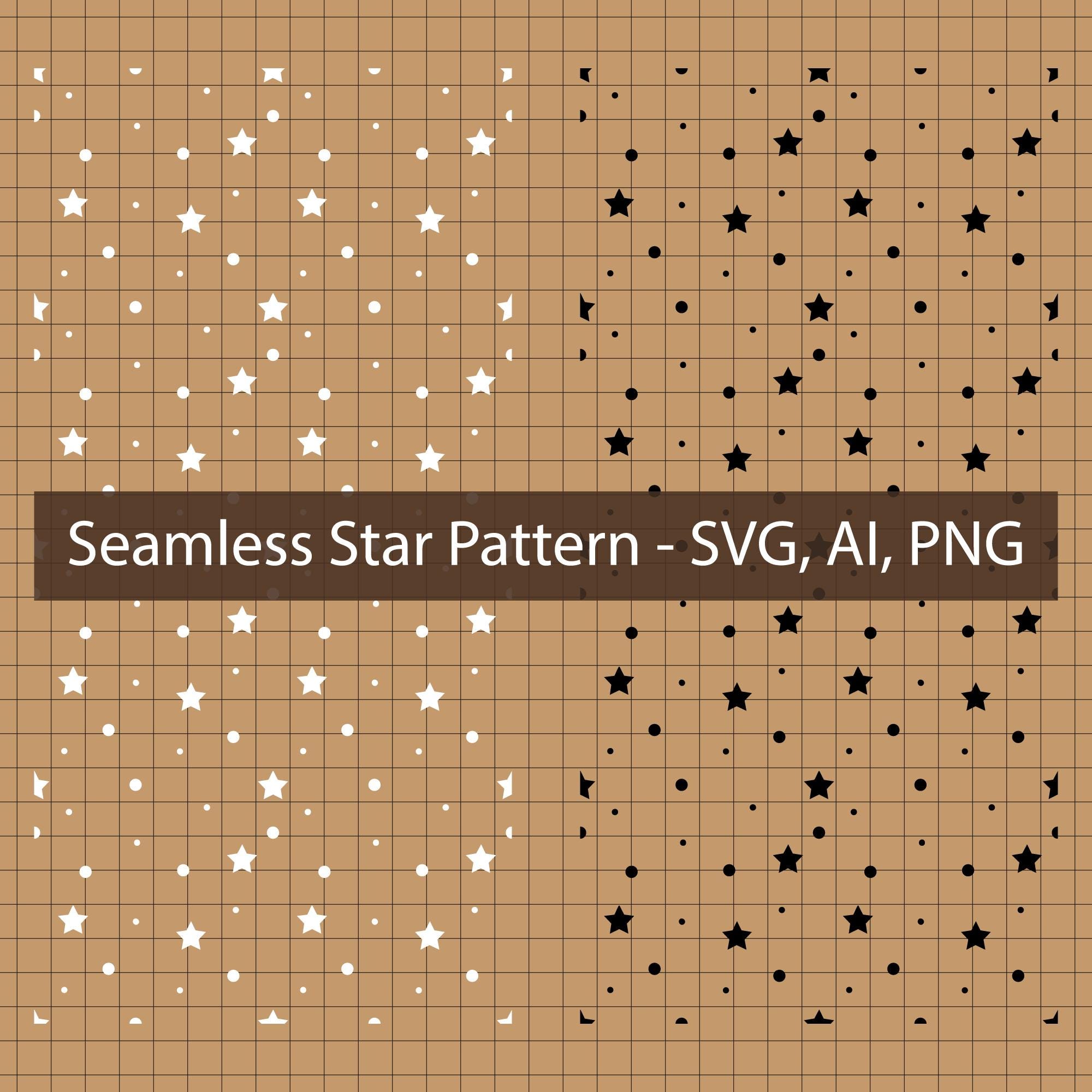 Seamless Stars Pattern - No Background - SVG, AI, PNG - Etsy