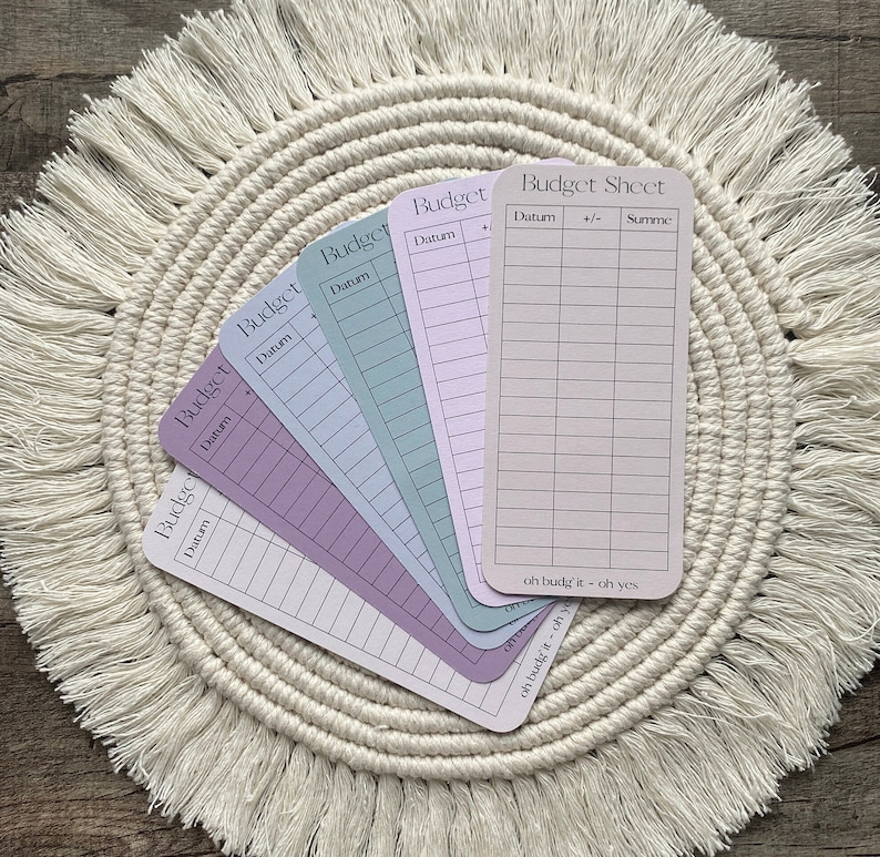 Budget Sheet A6, Rounded, in Six Colors/budget, Save/envelope Method ...