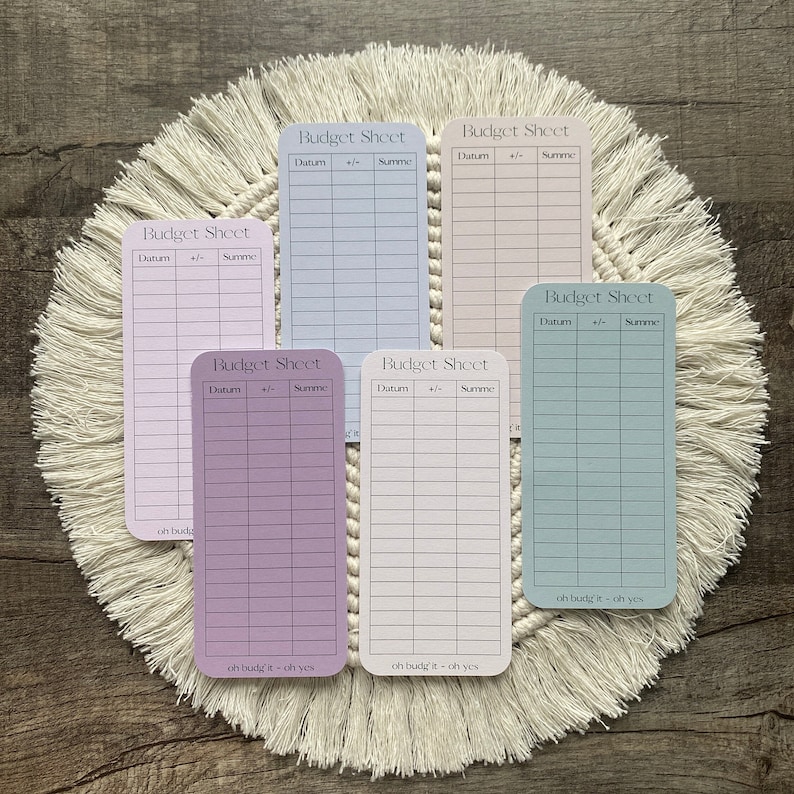 Budget Sheet A6, Rounded, in Six Colors/budget, Save/envelope Method ...